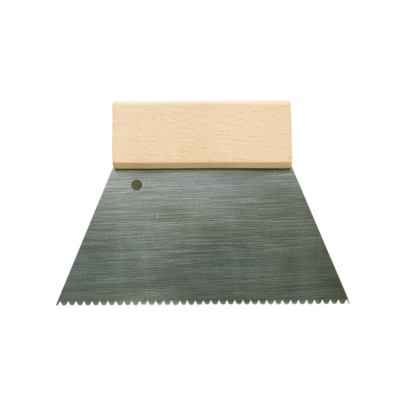 Spatule crantée métal et bois pour application matériaux